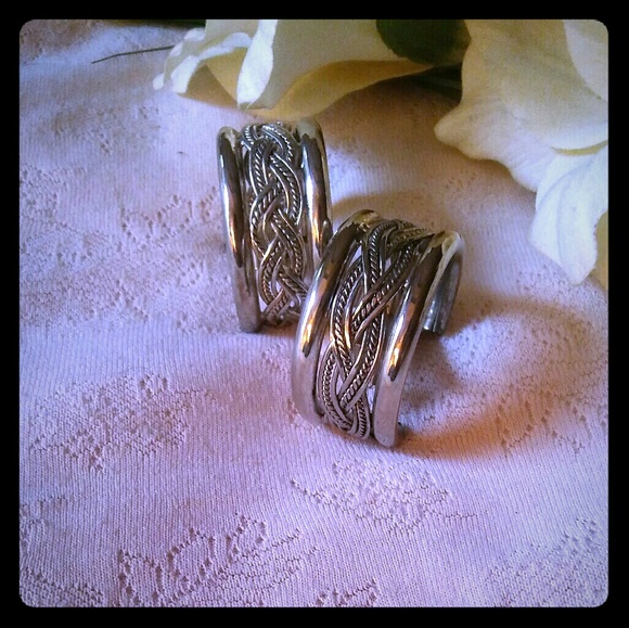 Jewelry | Vintage Bold Braid Detail Hoop Earrings | Poshmark